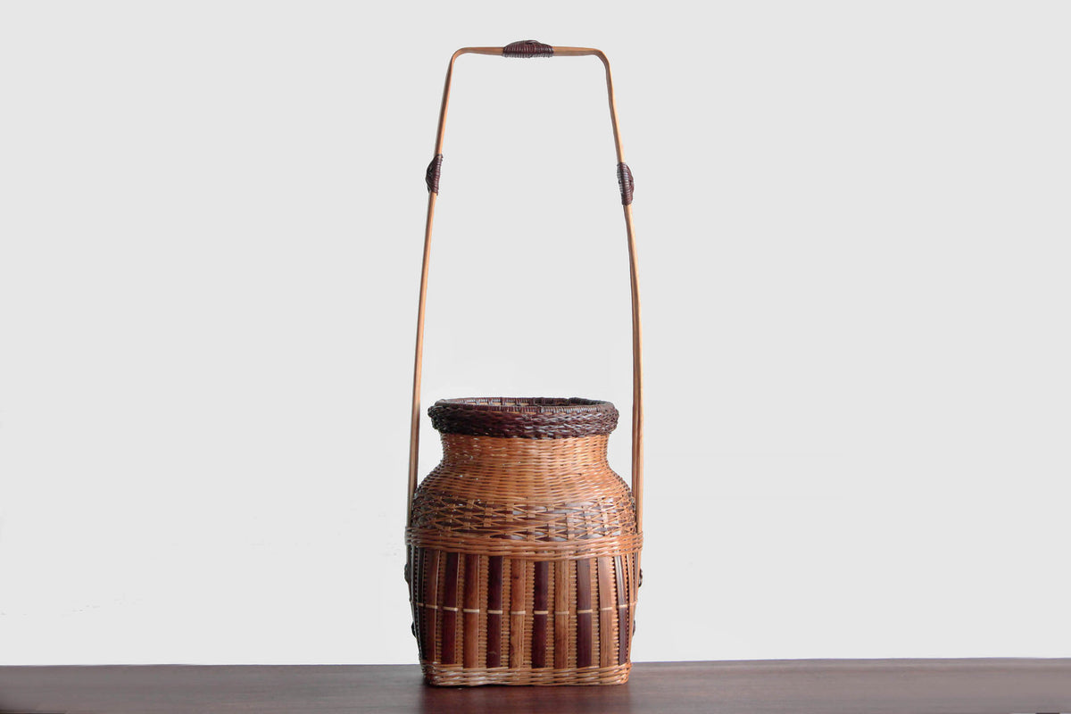 Bamboo Flower Basket – Japanese Hand‑Craft Vase – KinsenTOKYO