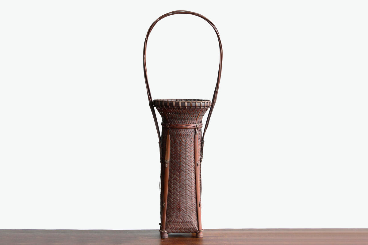Bamboo Flower Basket – Japanese Hand‑Craft Hanaire Vase 001 – KinsenTOKYO